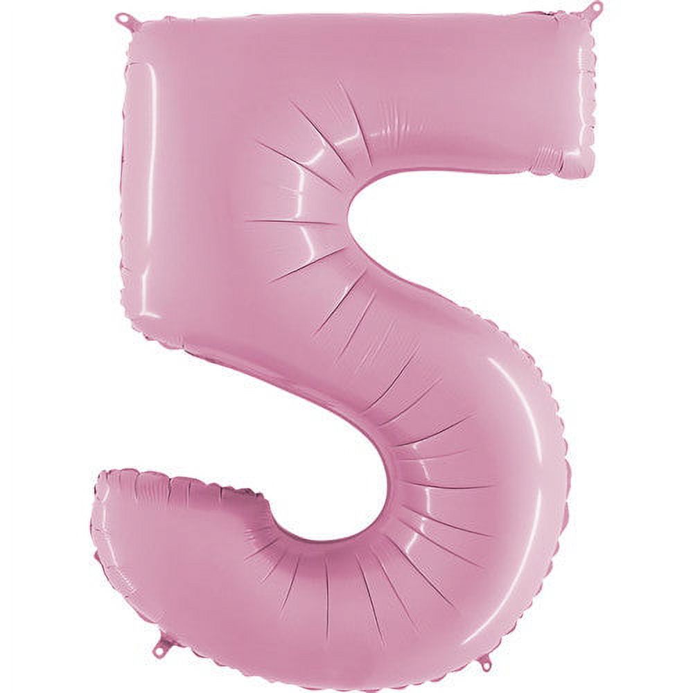40 inch Number 5 - Pink Foil Mylar Balloon - Party Supplies Decorations ...