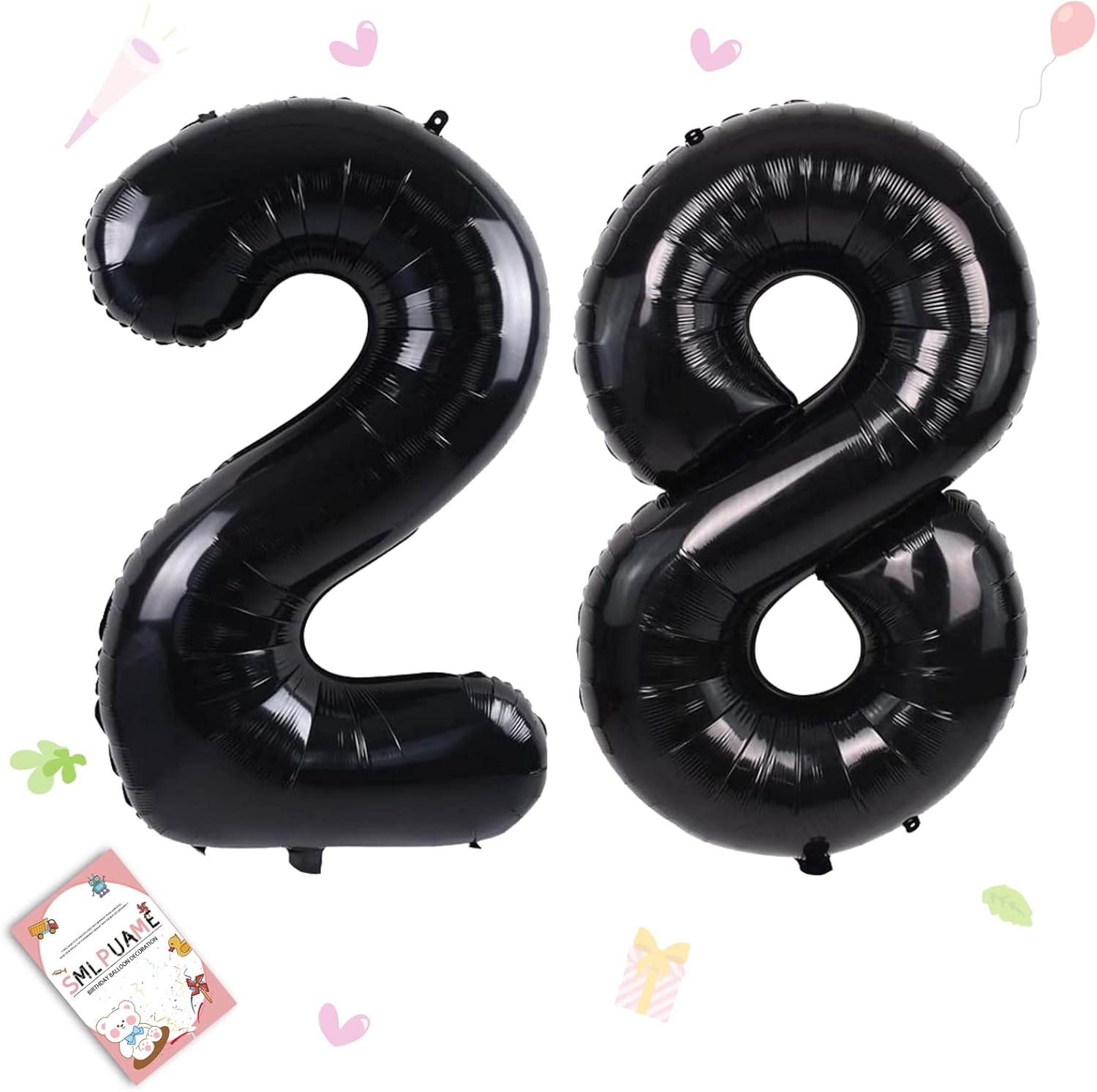 40 inch Number Balloon 0-9 Black Large Number 28 Balloons,Digital ...
