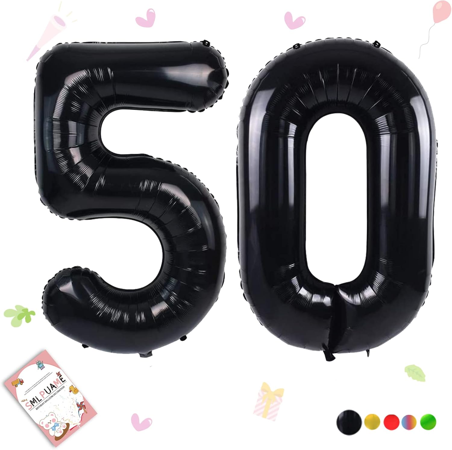 40 inch Number Balloon 0-9 Black Large Number 50 Balloons,Digital ...