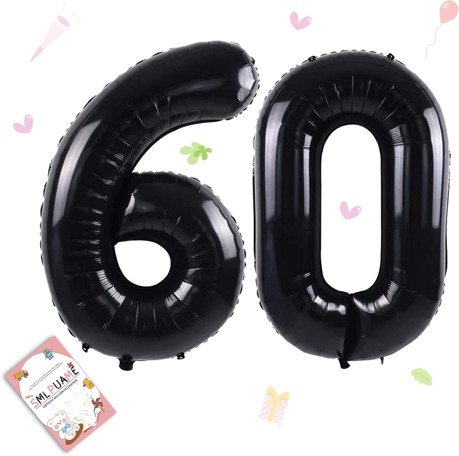 40 inch Number Balloon 0-9 Black Large Number 60 Balloons,Digital ...