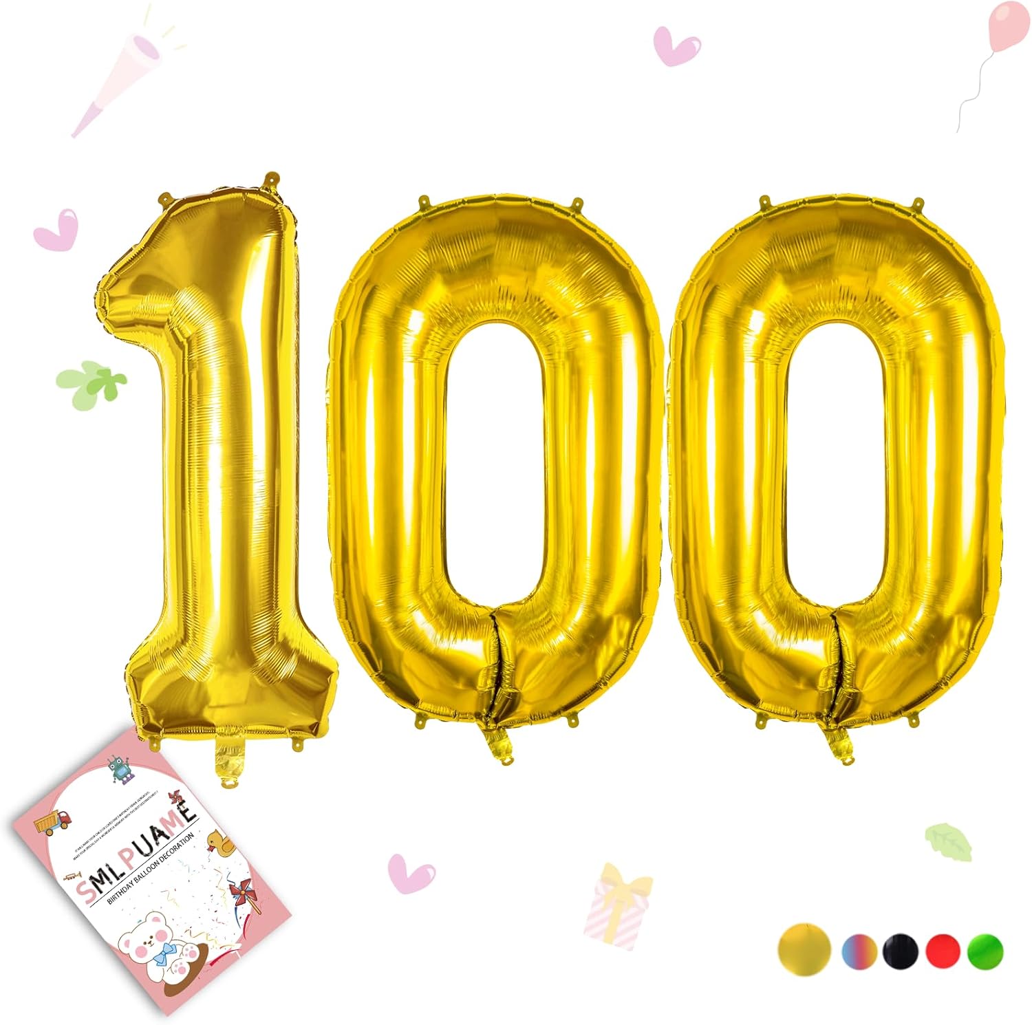 40 inch Number Balloon 0-9 Gold Large Number 100 Balloons,Digital ...