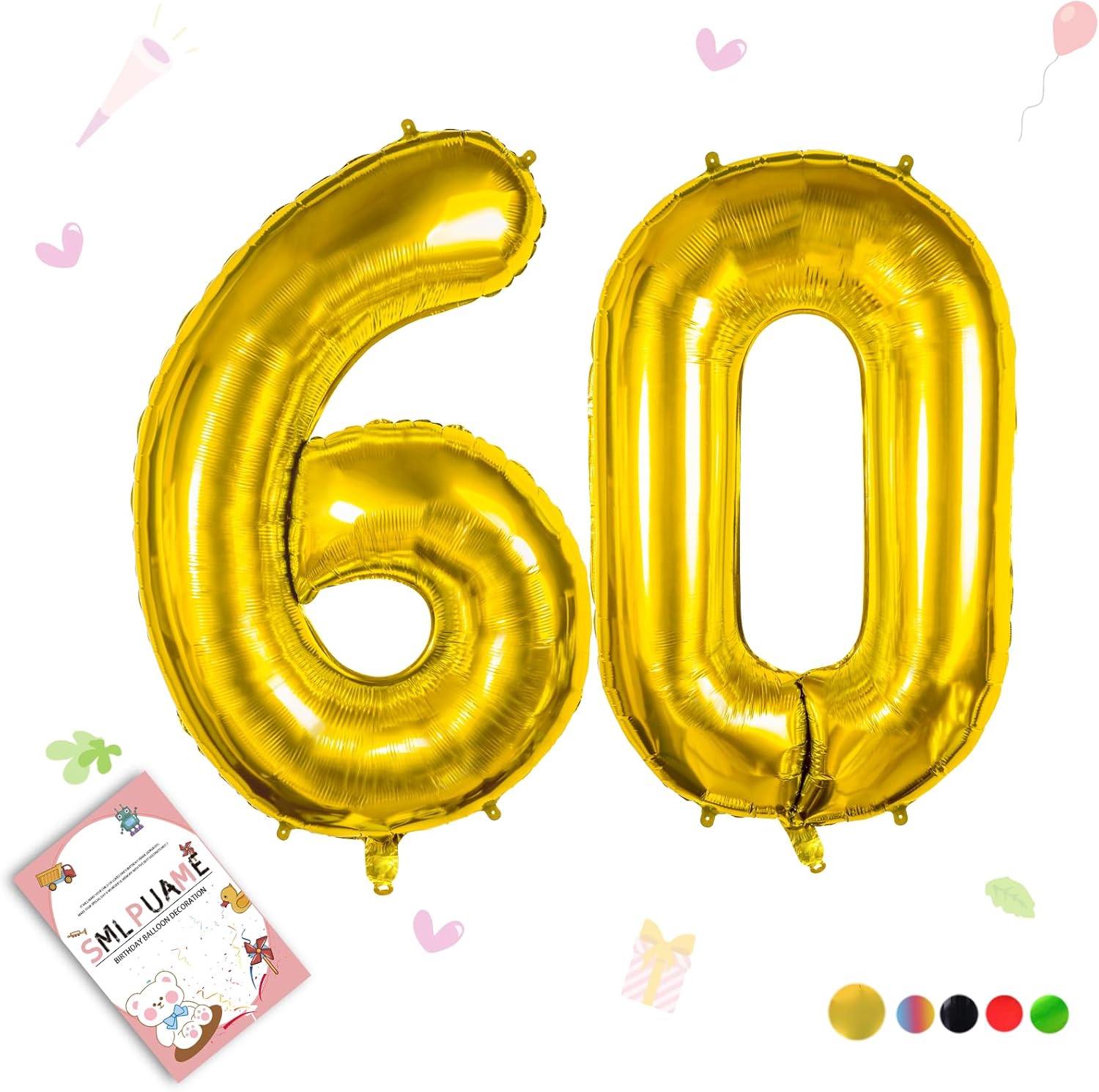 40 inch Number Balloon 0-9 Gold Large Number 60 Balloons,Digital ...