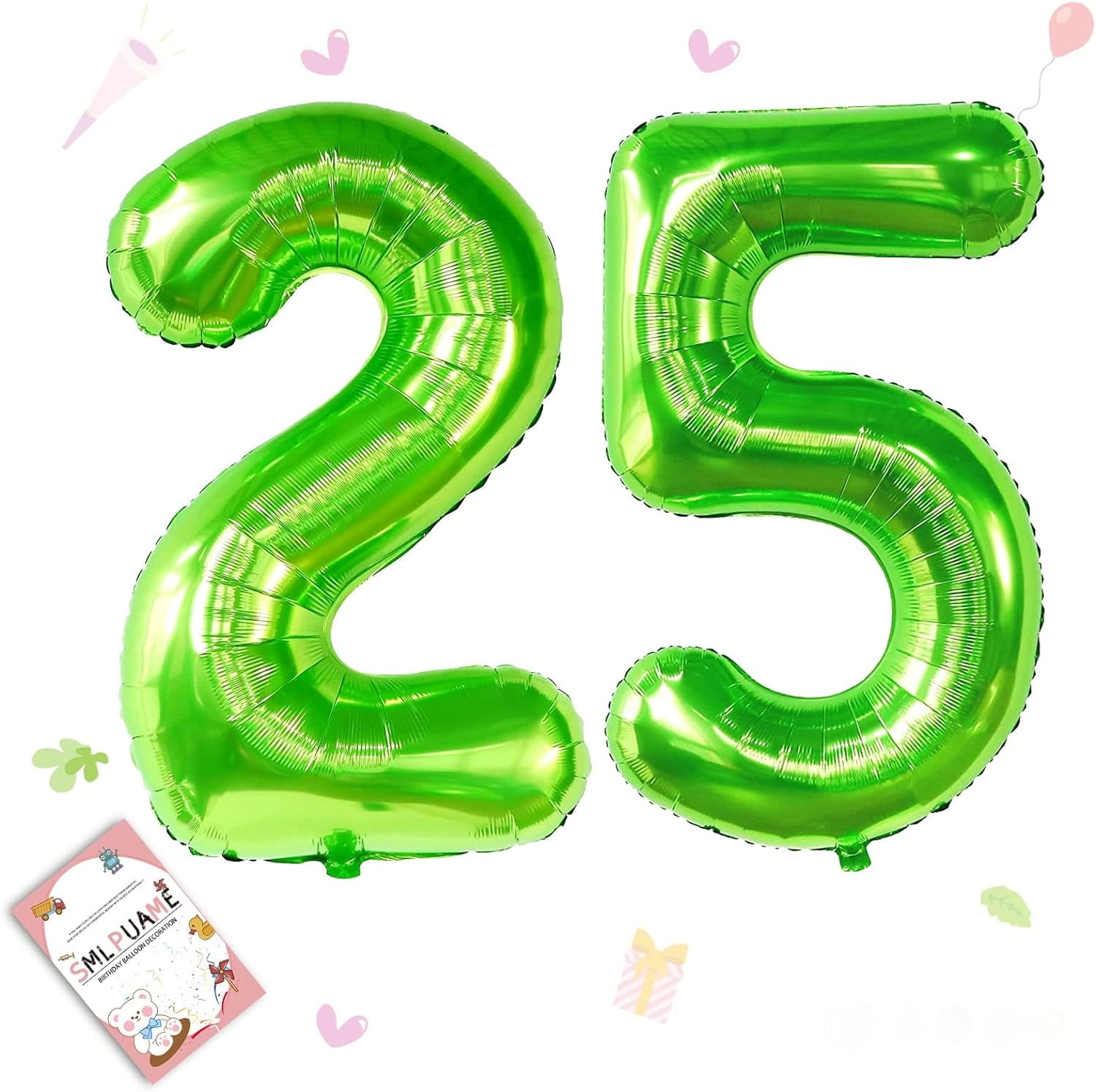 40 inch Number Balloon 0-9 Green Large Number 25 Balloons,Digital ...