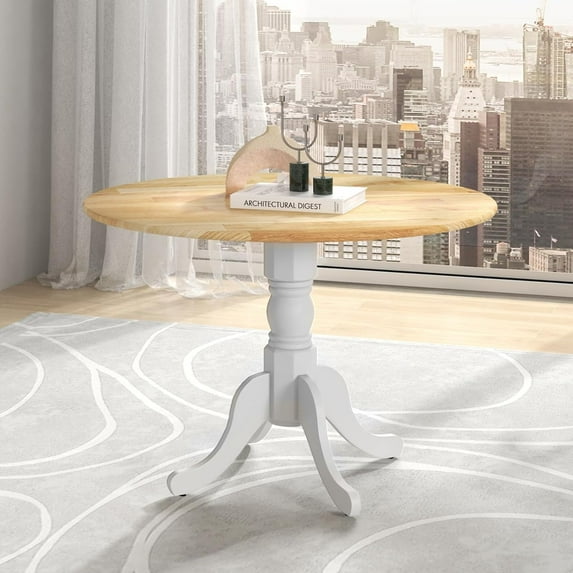 40-inch Round Dining Table, Mid Century Modern Kitchen Table with ...