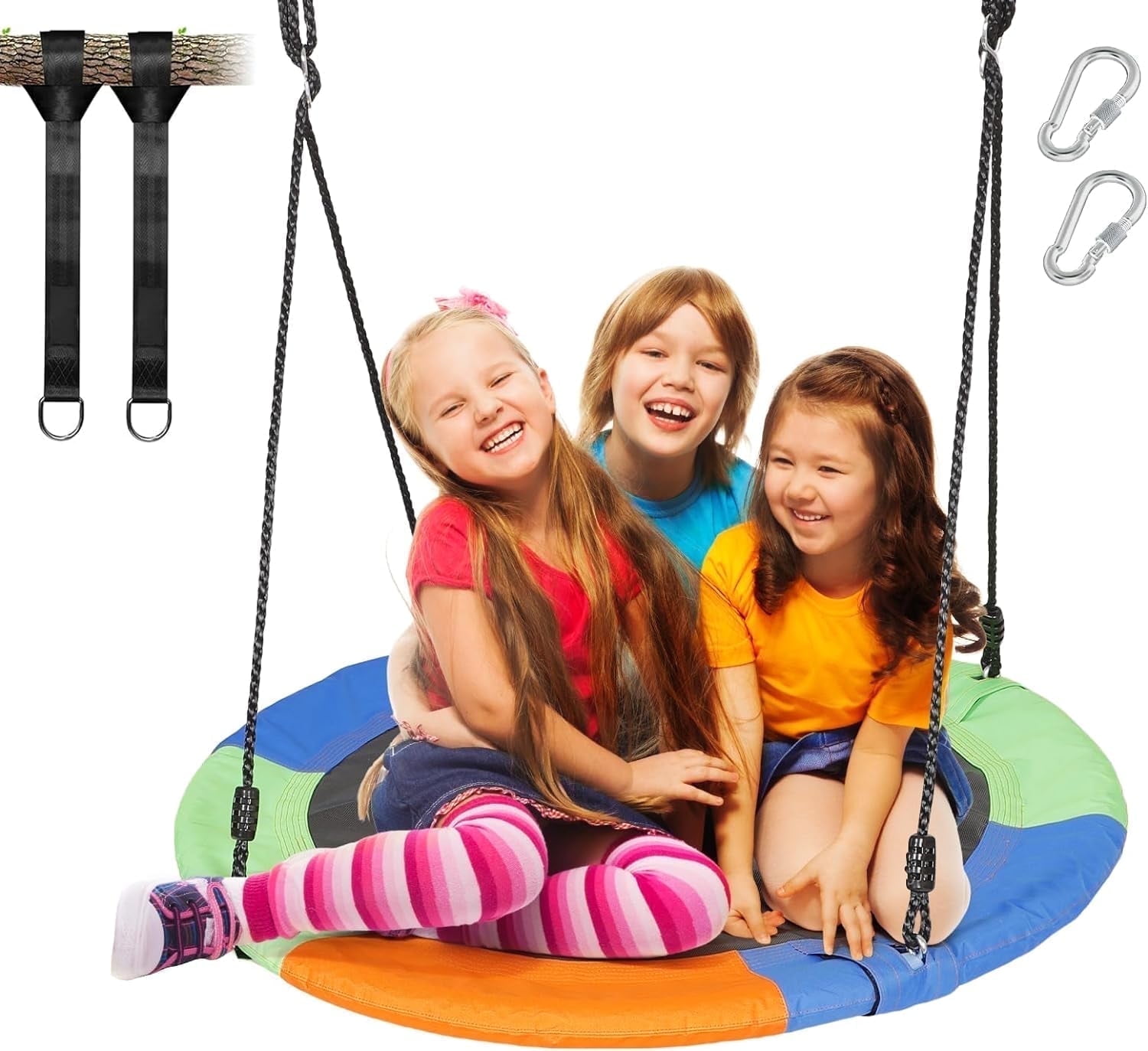 40-inch Saucer Swing Outdoor Tree Swing for Kids - Strong Sturdy Tree ...