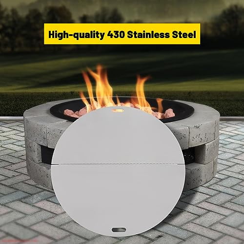 40 inch Stainless Steel Fire Pit Cover, Foldable Round Fire Pit Lid ...