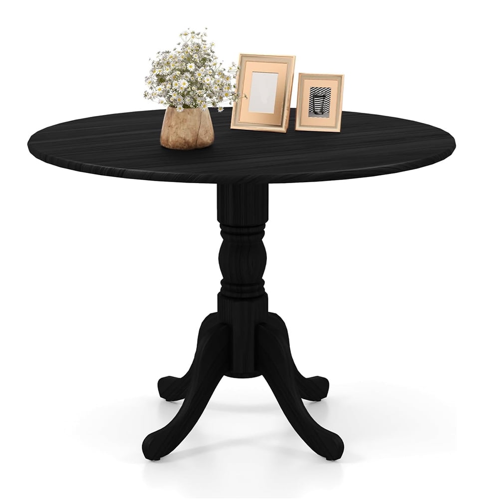 40-inch Wooden Kitchen Table, Round Dining Table for 4, Mid Century ...