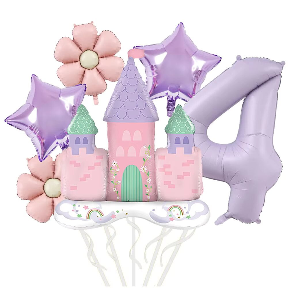 40 inch light purple number 4 balloon, princess Castle balloon Daisy ...