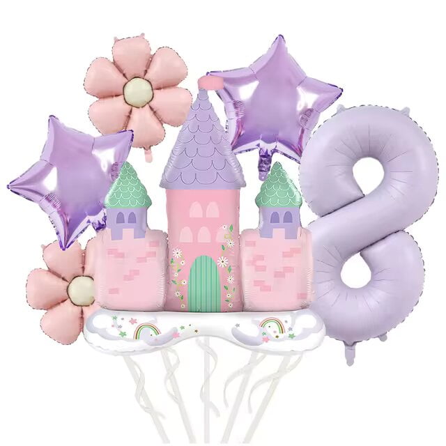 40 inch light purple number 8 balloon, princess Castle balloon Daisy ...