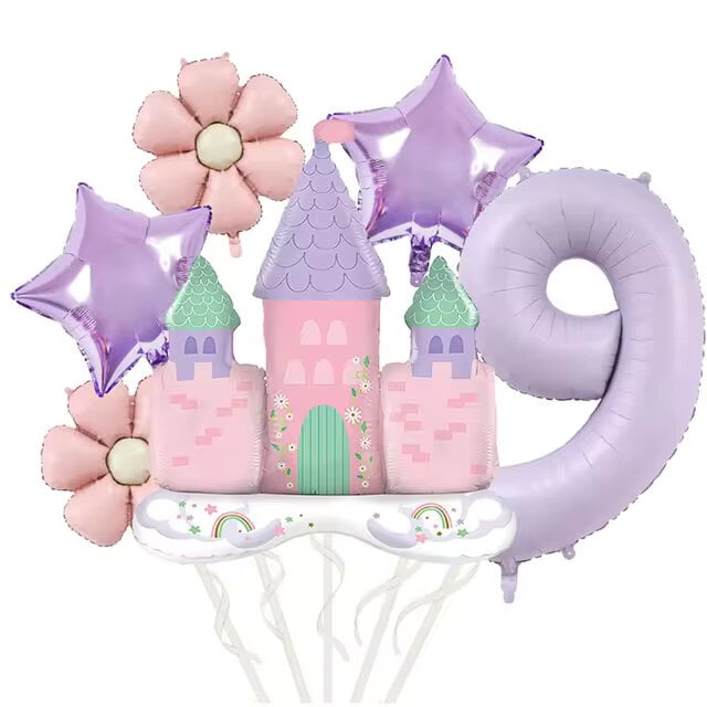 40 inch light purple number 9 balloon, princess Castle balloon Daisy ...