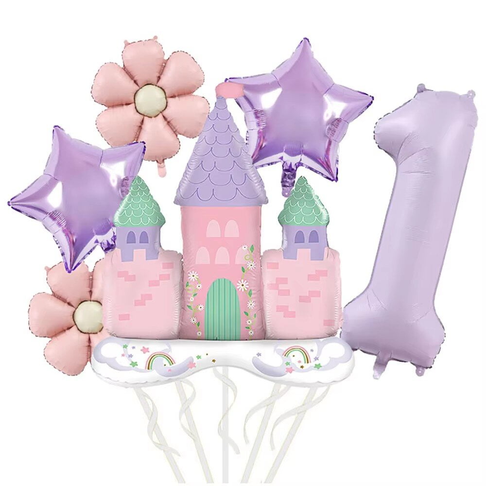 40 inch light purple number balloon, princess Castle balloon Daisy ...