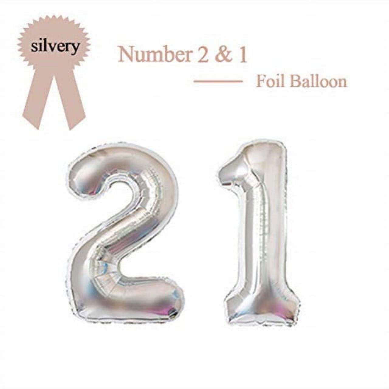40 inch silver 21 number foil balloon 21th birthday party supplies ...