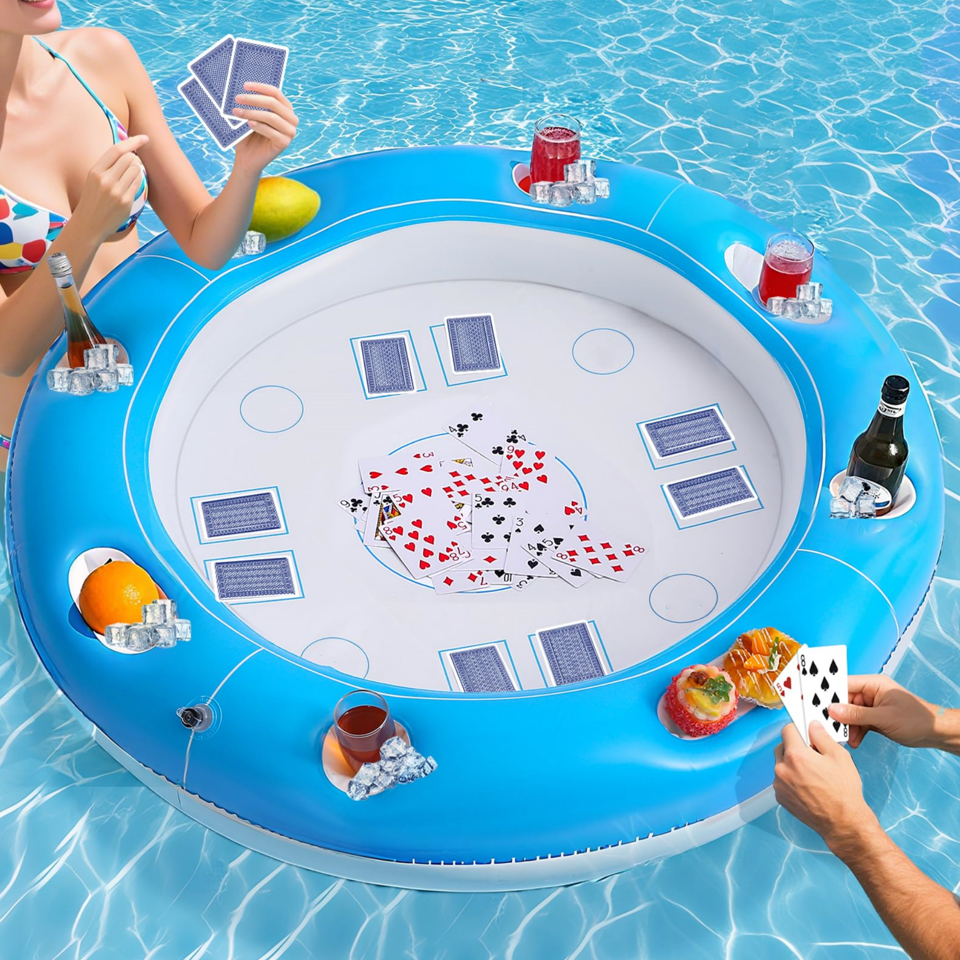 40 inchs Diameter Oversized Round Floating Table for Pool,Inflatable ...