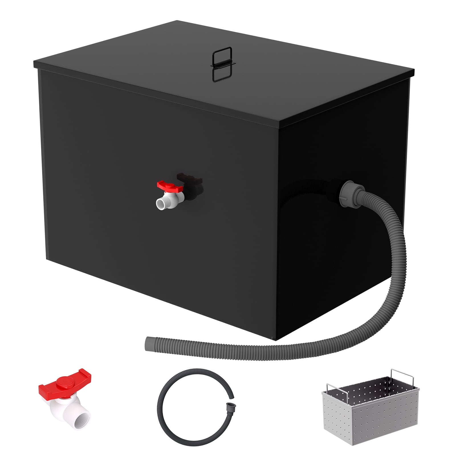 40 lb Grease Collector, Three-Layer Steel, Rust-Proof, Commercial Oil ...