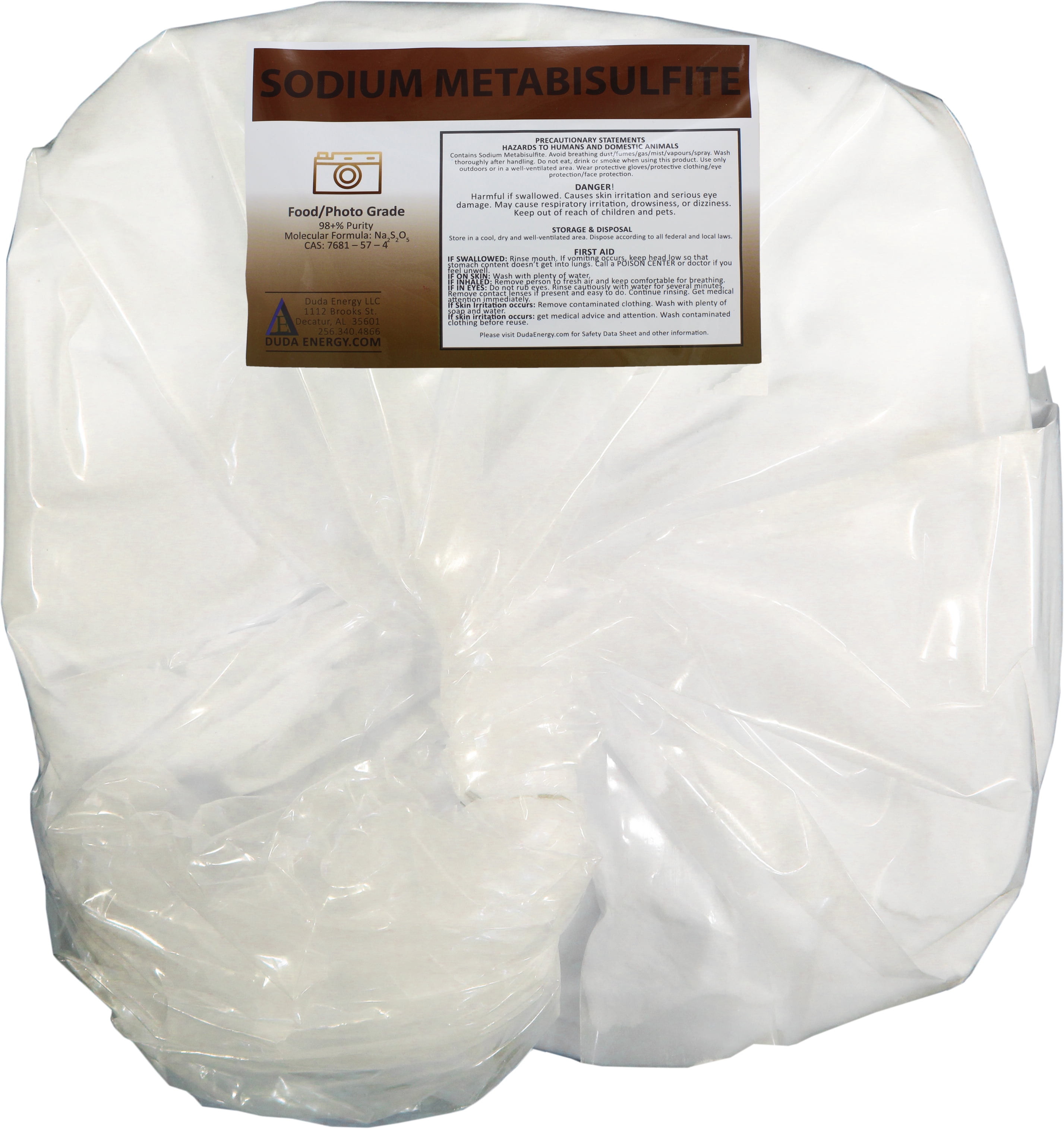 40 lb Sodium Metabisulfite Food Grade / Photo Grade 98.6+% Purity White ...