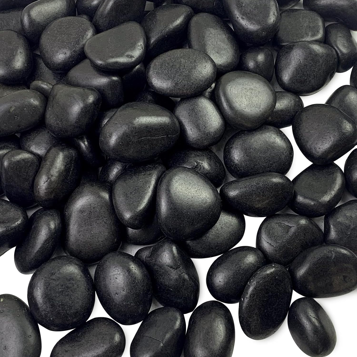 40 lbs Black River Rocks for Outdoor Landscaping, 1-2 Inch Decorative ...