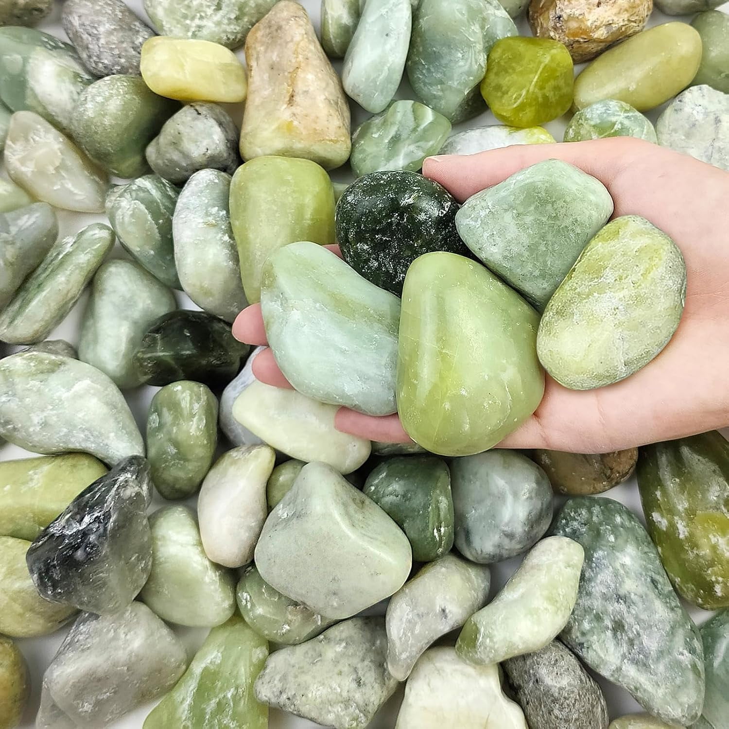 40 lbs Jade River Rocks for Landscaping, 2-3 Inch Large Polished ...