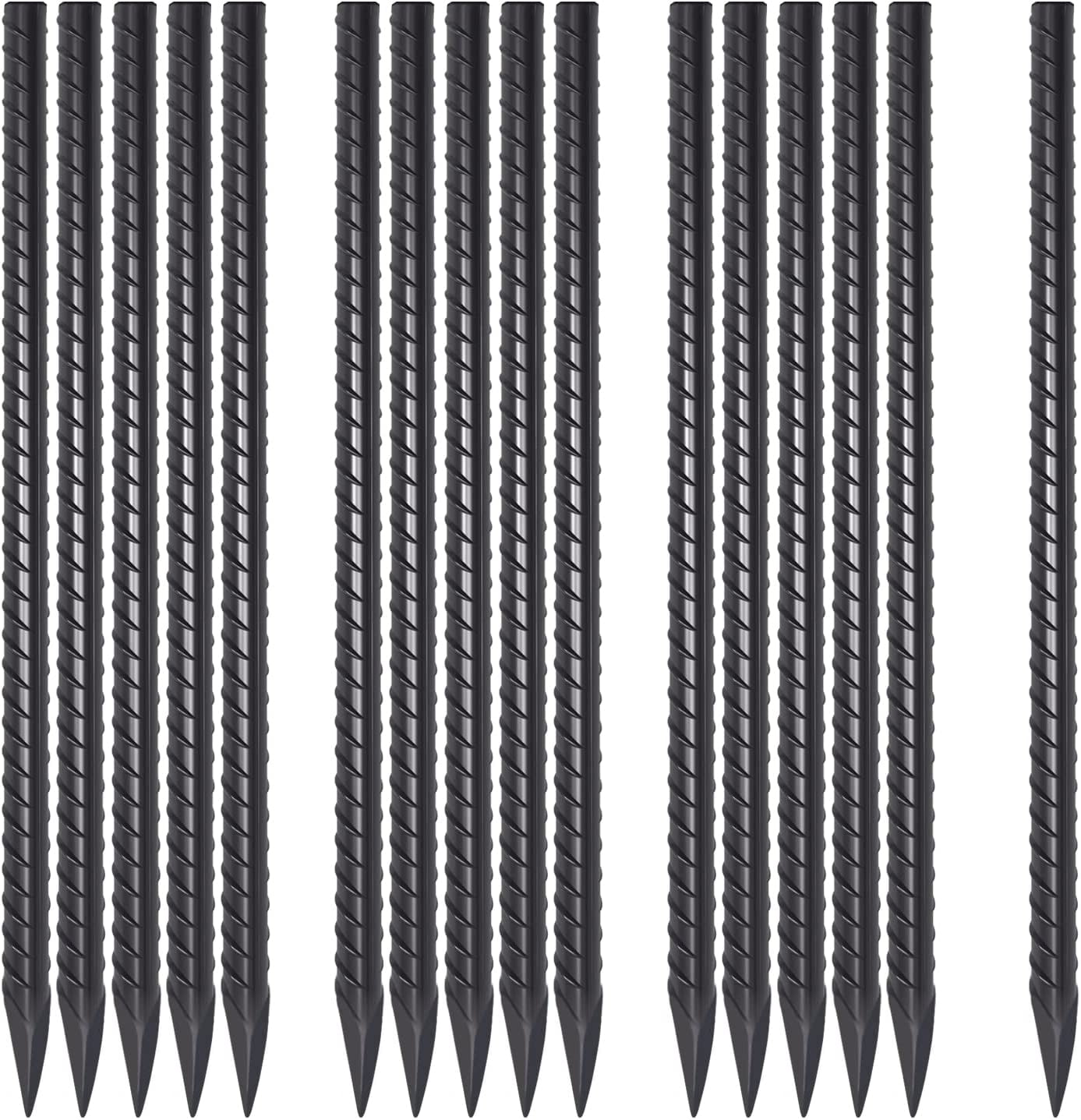 40 lnches Steel Rebar Stakes 10 Pcs, Heavy Duty Straight Landscpe ...