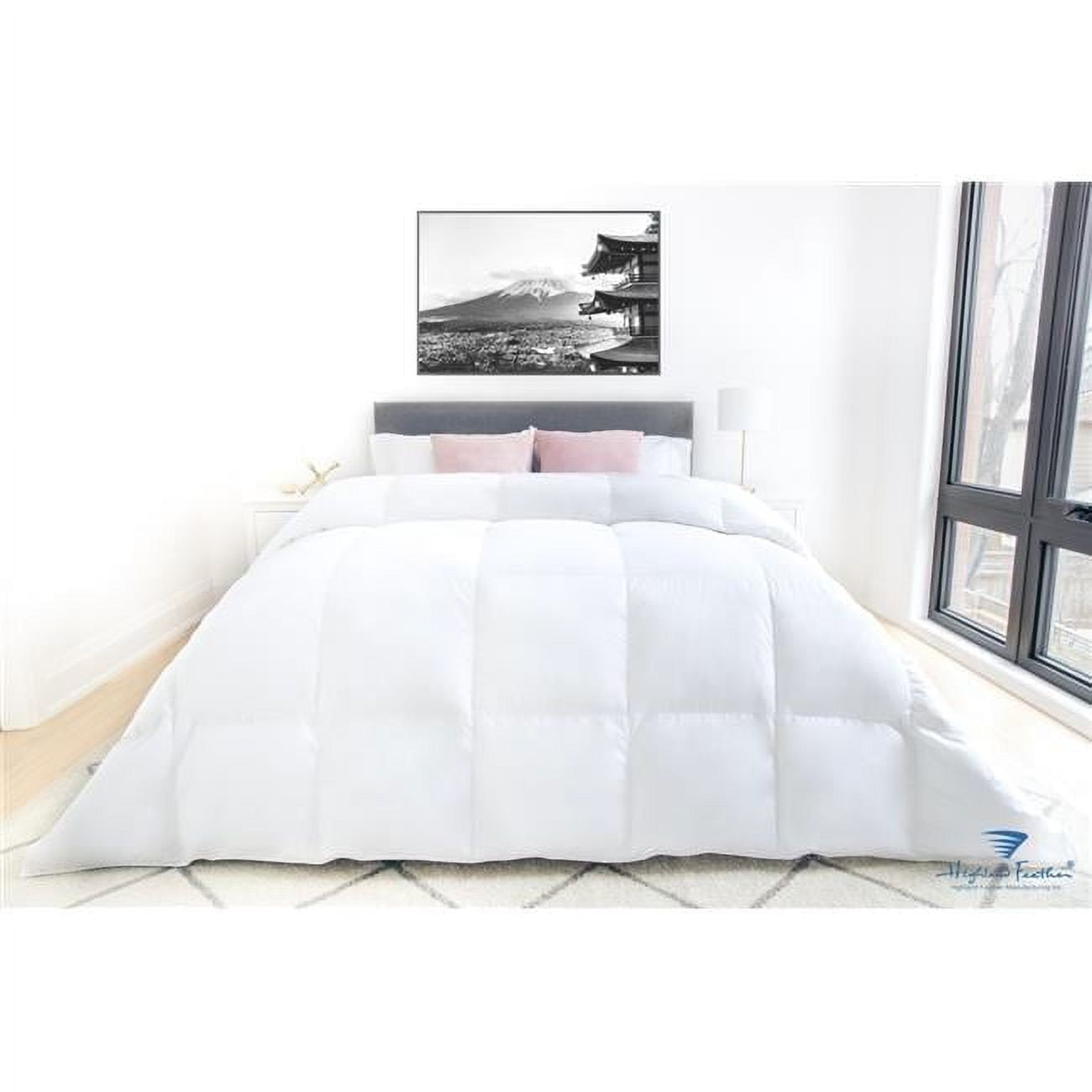 40 oz 600 Fill Power European White Down Duvet 500TC Pure Cotton Casing with Corner Ties ...
