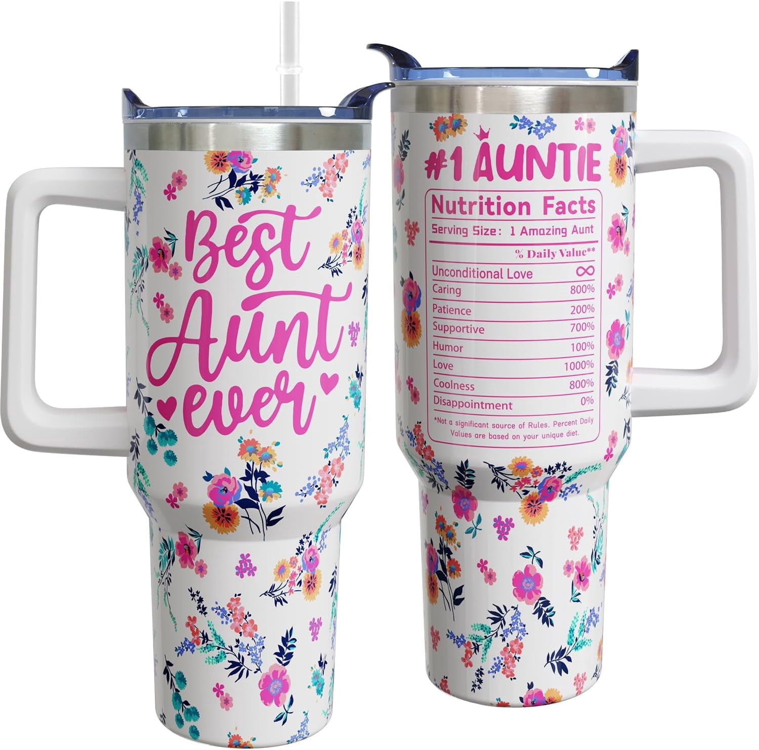 40 oz Aunt Cup Tumbler with Handle, Best Aunt Ever Gifts from Nephew ...