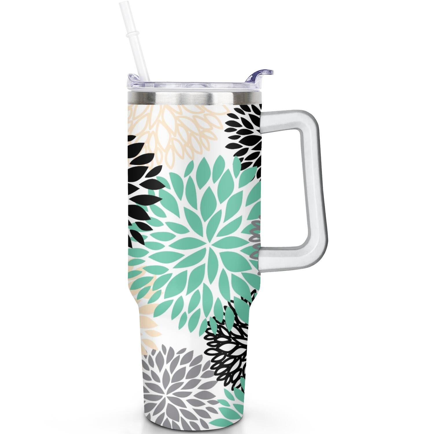 40 oz Boho Tumbler with Spill Proof Lid, Handle | 40oz Bohemia Theme ...