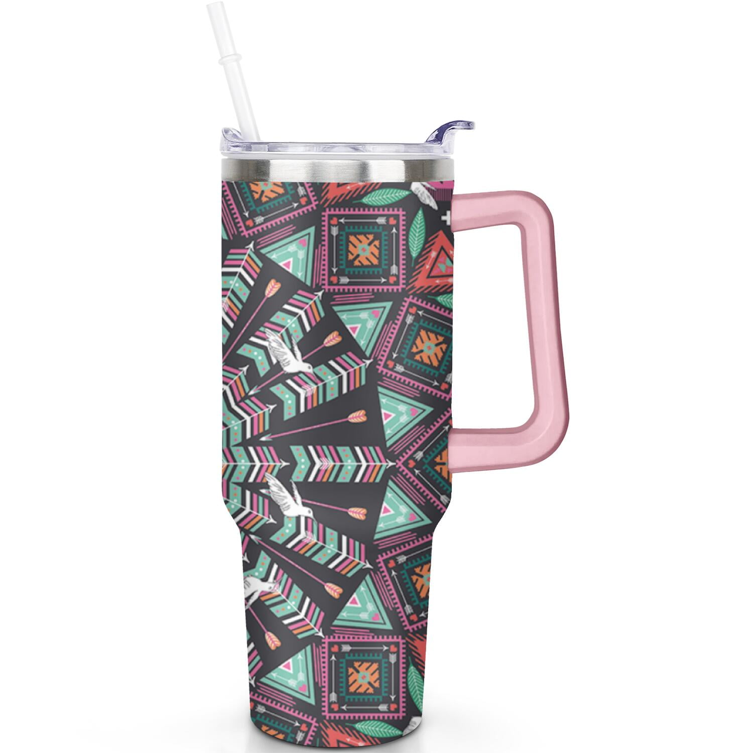 40 oz Stainless Steel Vacuum Insulated Bohemia Tumbler with Spill Proof ...