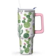 40 oz Cactus Tumbler with Handle Straw Lid Insulated Travel Mug Gifts ...