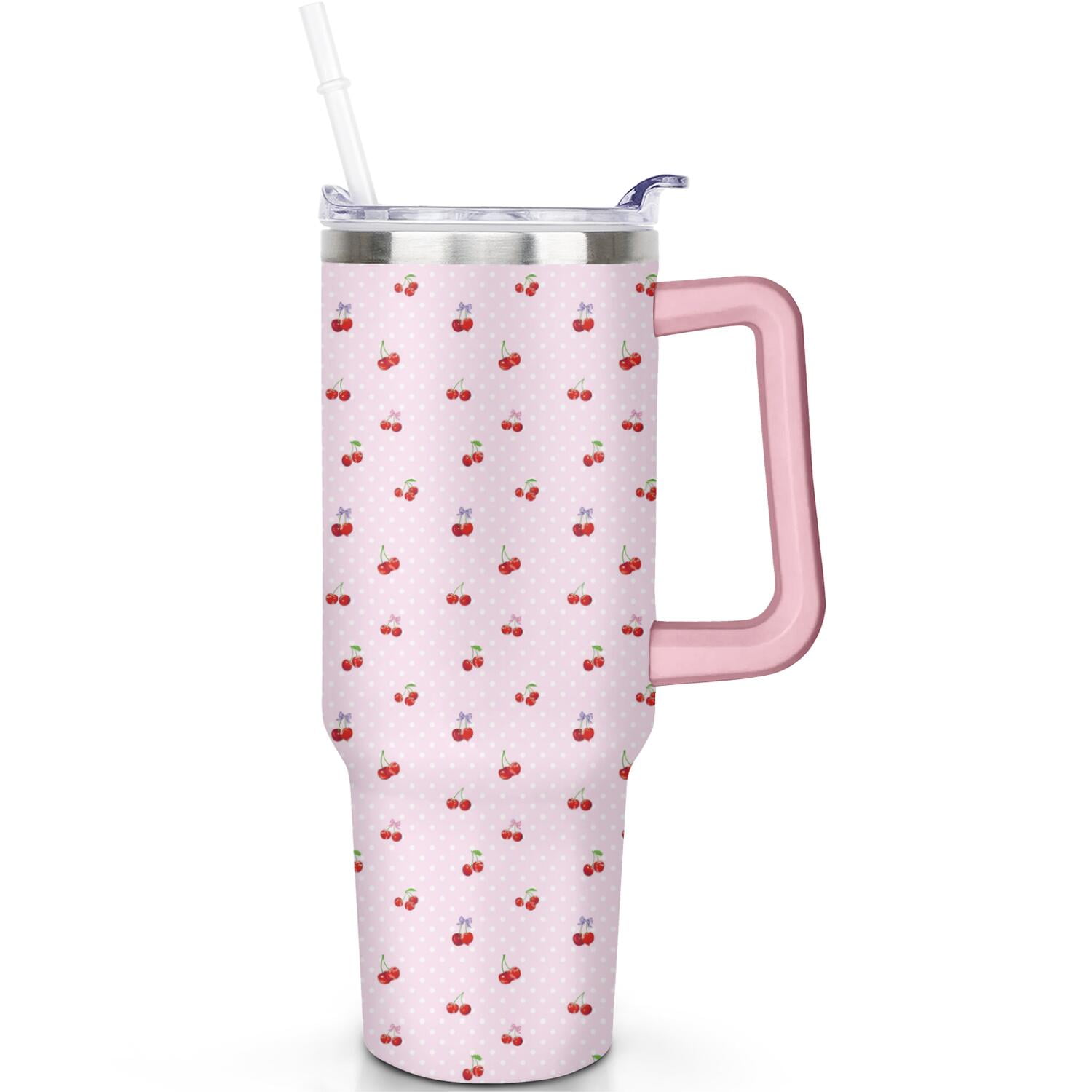 40 oz Cherrys Theme Tumbler with Handle & Spill Proof Lid 40oz Cherrys ...