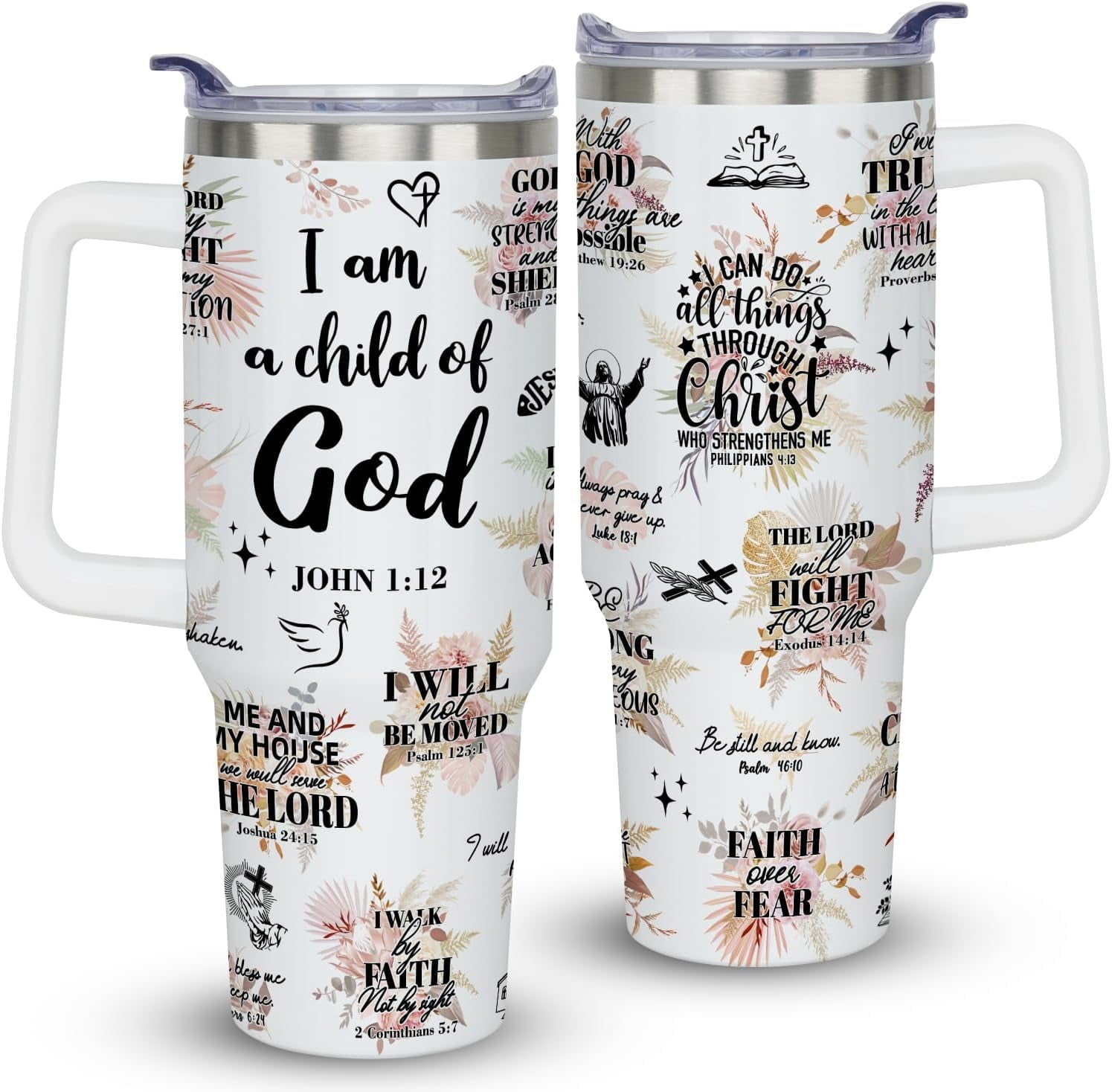 40 oz Christian Tumblers with Handle Gifts for Women, Bible Verse ...