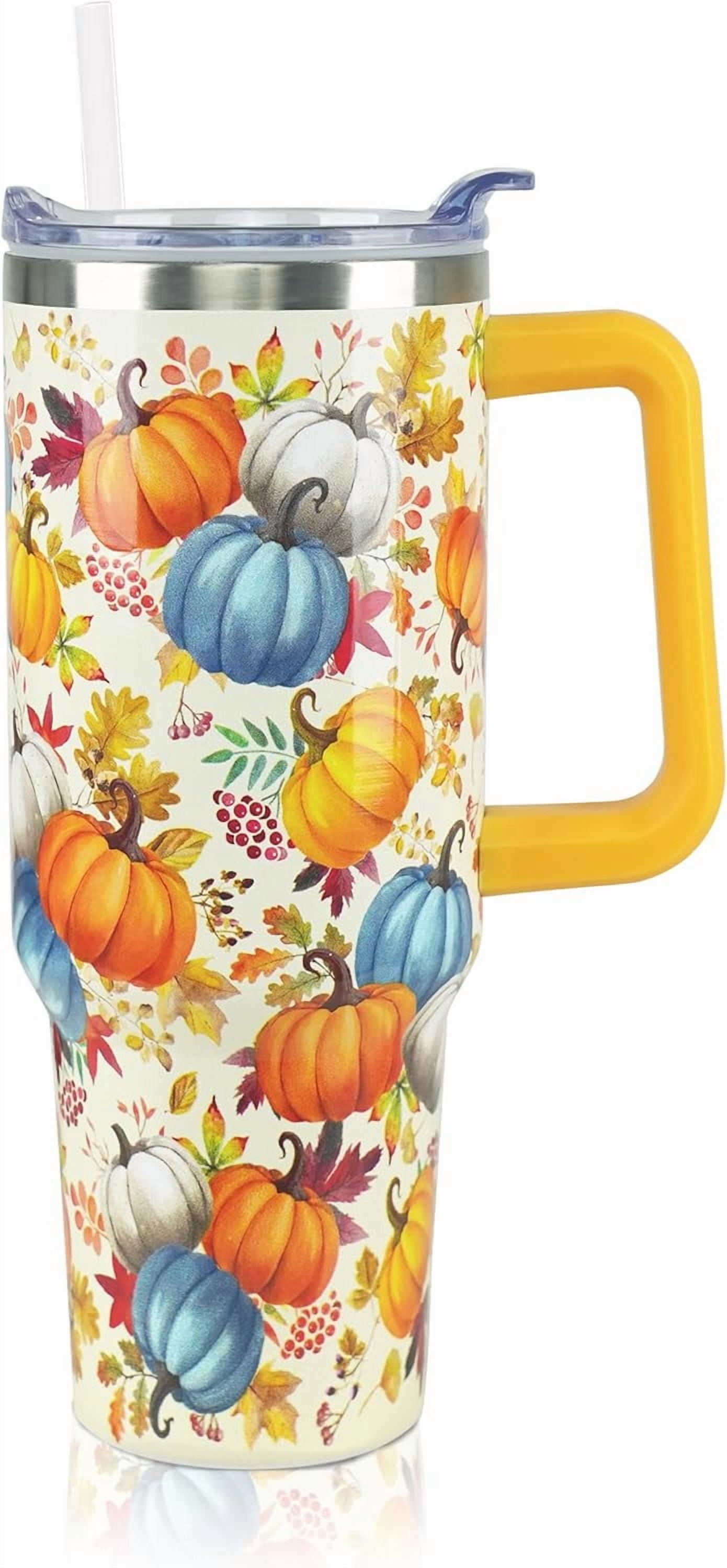 40 oz Fall Tumbler with Lid and Straw, Stainless Steel Insulated Fall ...