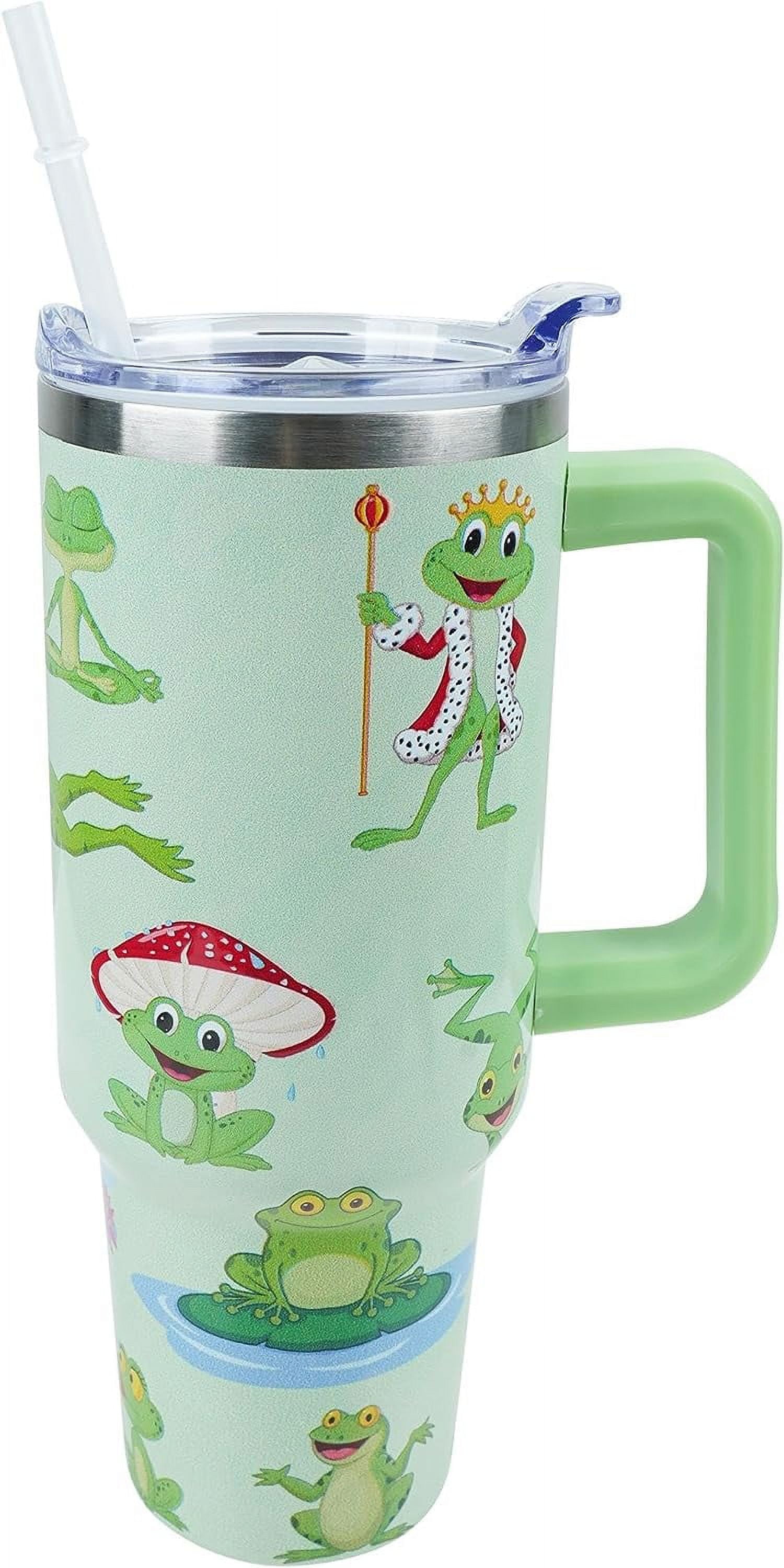 40 oz Frog Tumbler with Handle and Straw Lid Leak Proof, Frogs Design ...