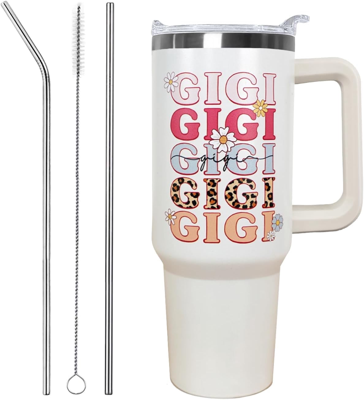 40 oz Gigi Vacuum Insulated Water Bottle Travel Coffee Mug Cup Tumbler ...