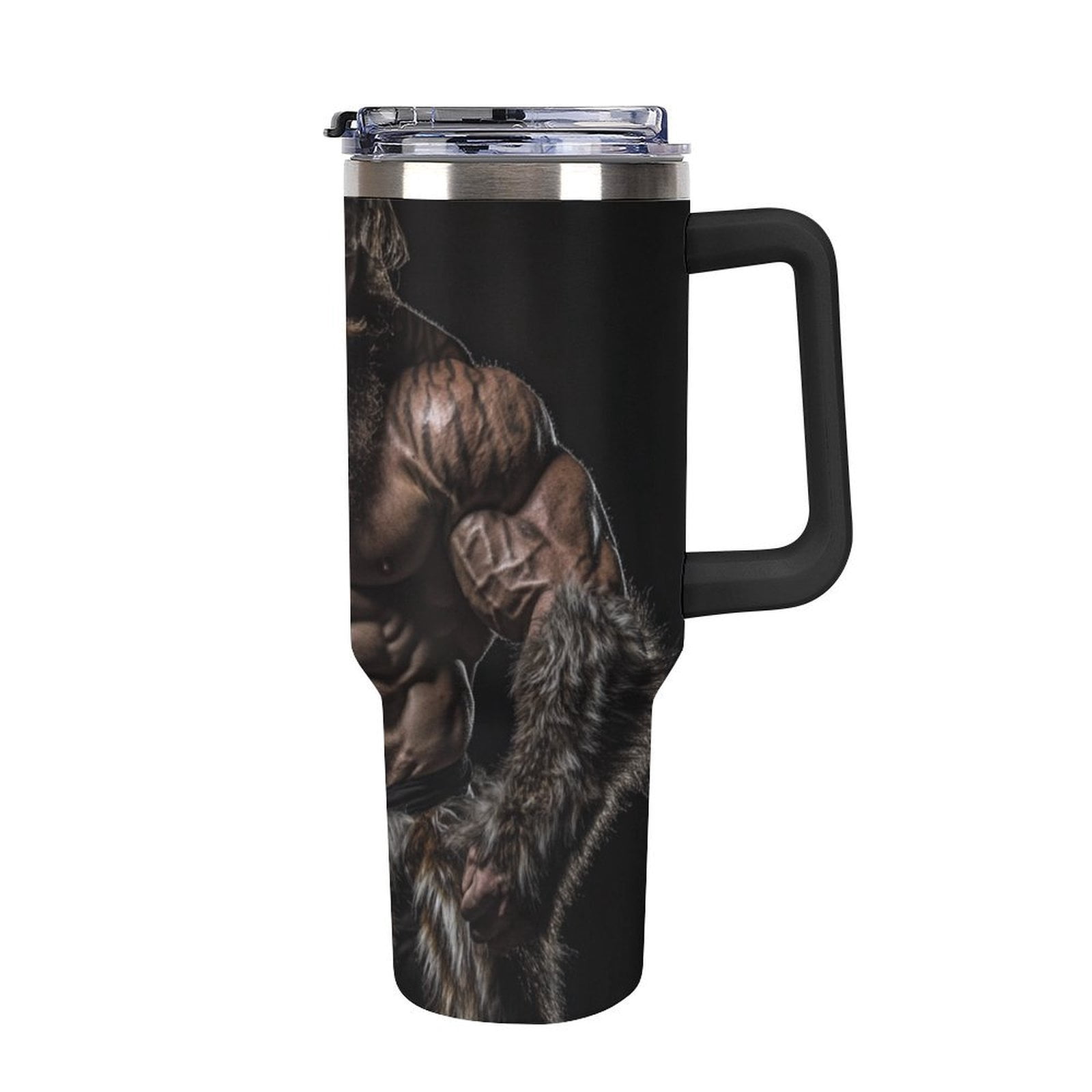 40 oz Insulated Tumbler with Handle, Leak-Proof Straw Lid, Stainless ...