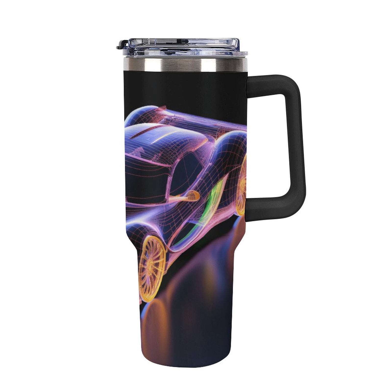 40 oz Insulated Tumbler with Handle, Leak-Proof Straw Lid, Stainless ...