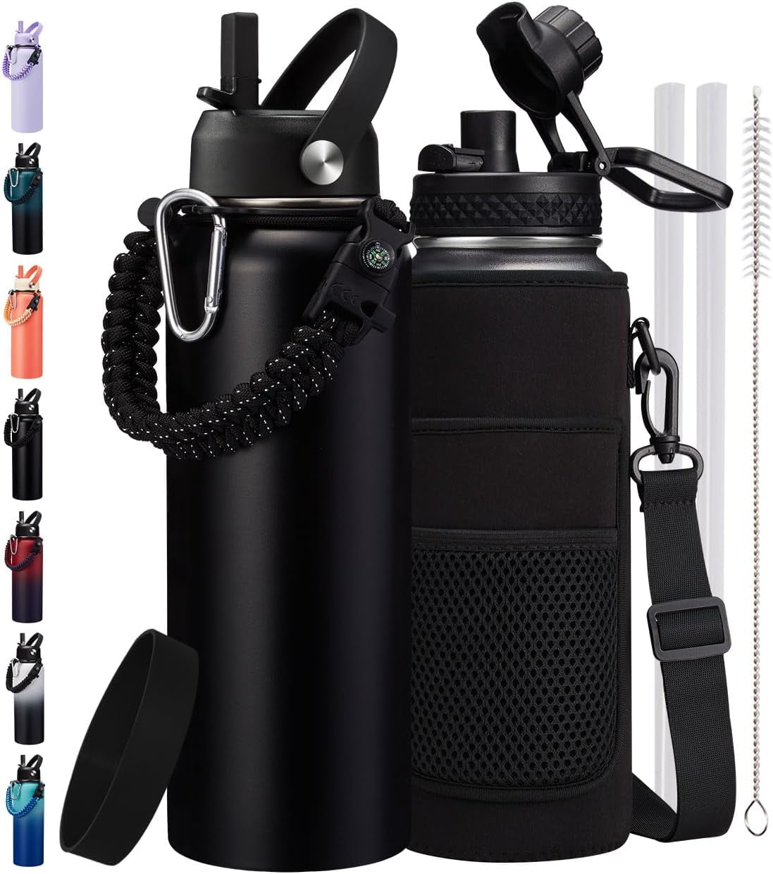 40 oz Insulated Water Bottle - Cold 48H & Hot 24H, Metal Water Bottle ...