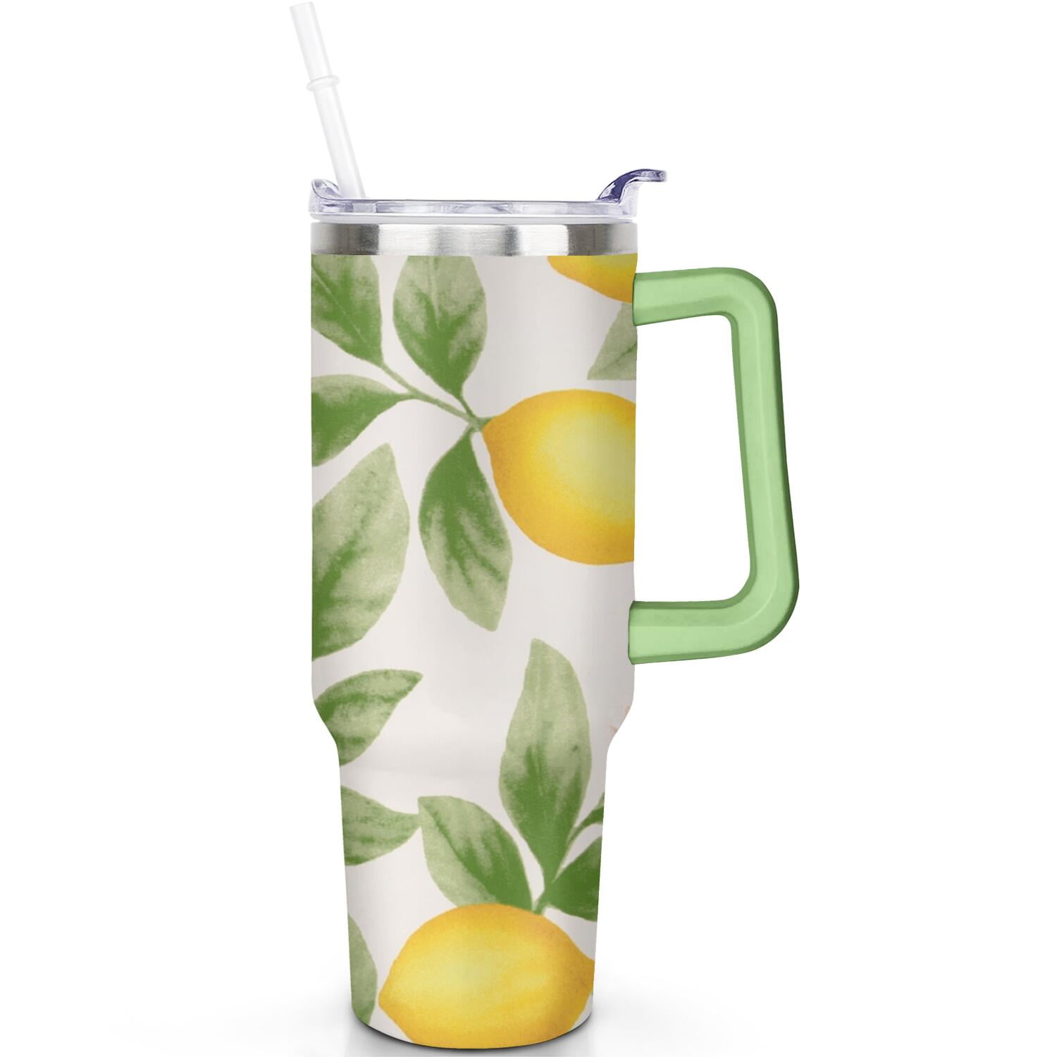 40 oz Lemon Theme Tumbler with Straw Handle 40oz Lemon Tumbler with ...
