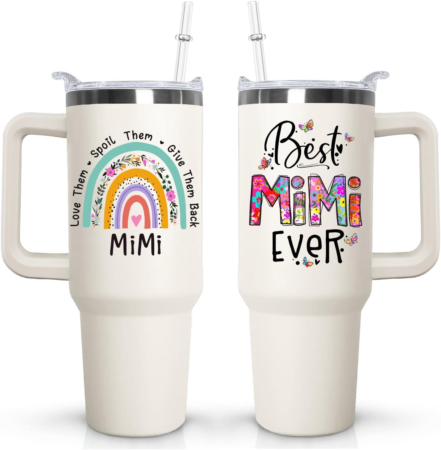 40 oz Mimi Tumbler with Handle Lid and Straw, Best Mimi Ever Vacuum ...
