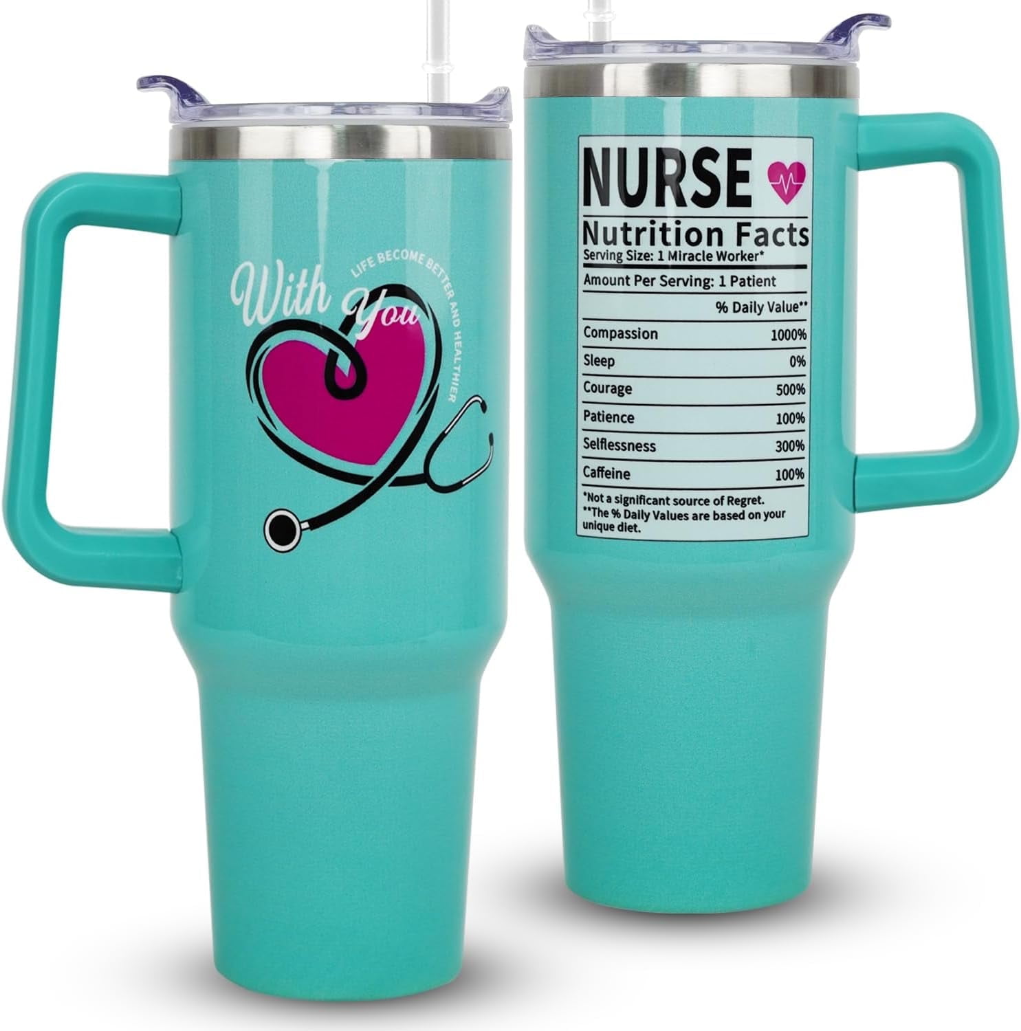 40 oz Nurse Tumbler with Handle,Nurses Gifts for Women,Thank You Gift ...