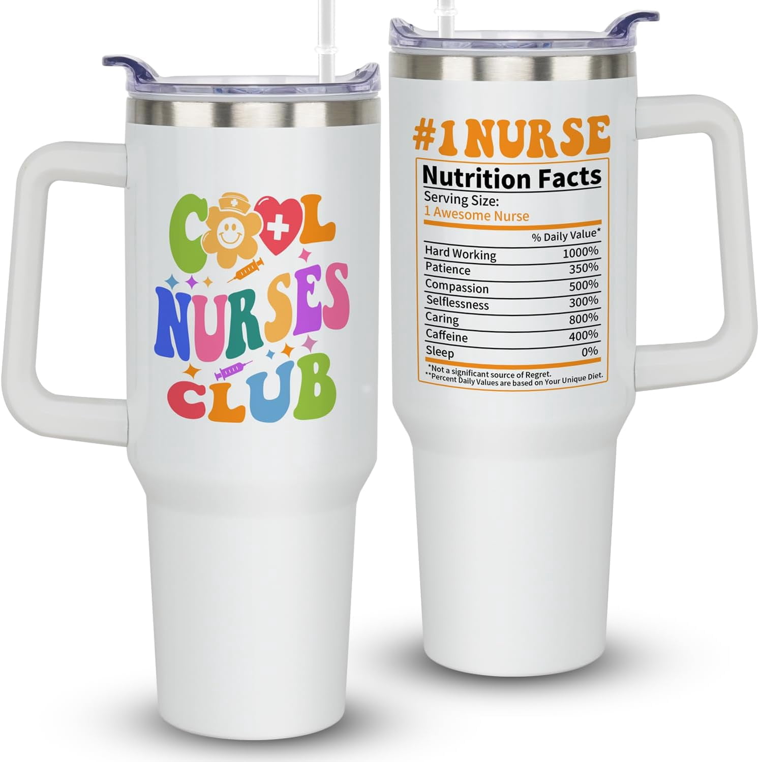 40 oz Nurse Tumbler with Handle, Women Gifts for Nurses,Thank You Gift ...