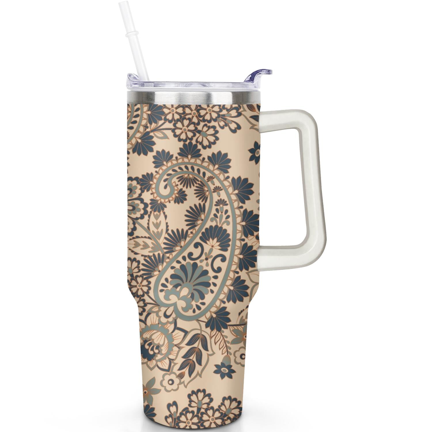 40 oz Paisley Travel Must Haves Tumbler with Spill Proof Lid Straw ...