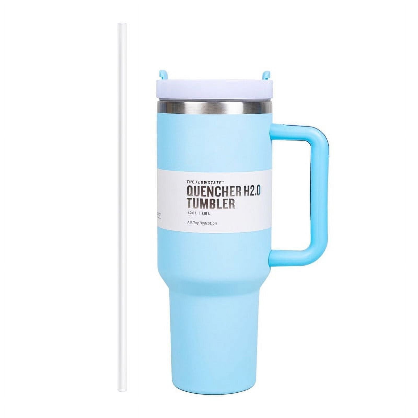 40 oz Reusable Vacuum Quencher Tumbler with Straw, Travel Cup with Lid ...