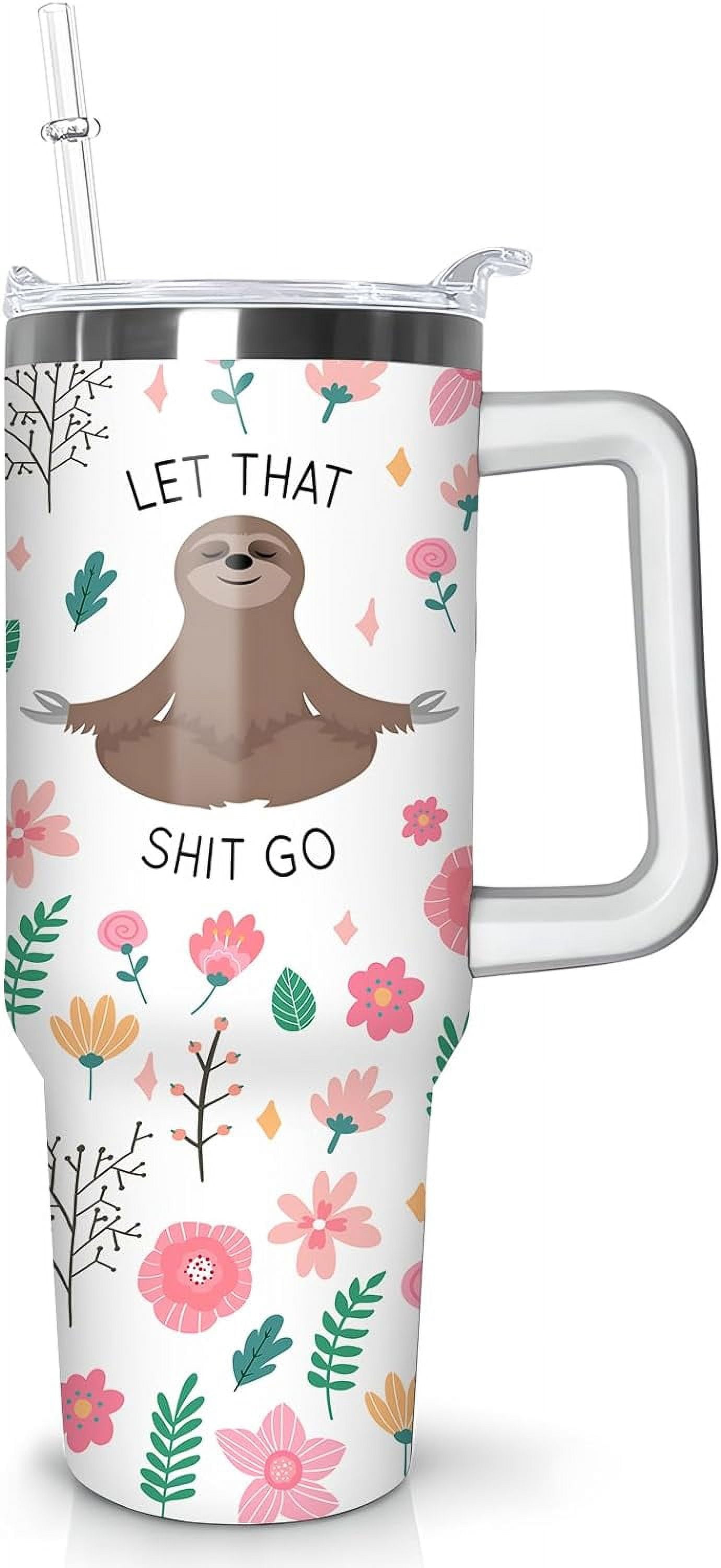 40 oz Sloth Tumbler with Handle Gifts for Sloth Lover 40oz Stainless ...