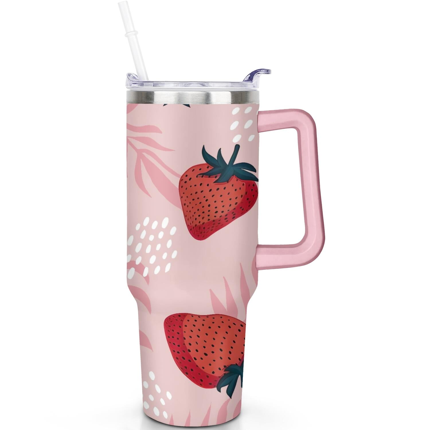 40 oz Strawberry Tumbler Stainless Steel Vacuum Insulated Cup with ...