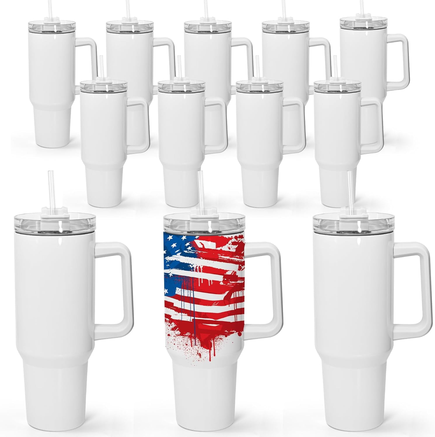 40 oz Sublimation Tumbler with Handle 12 Pack Sublimation Tumblers ...