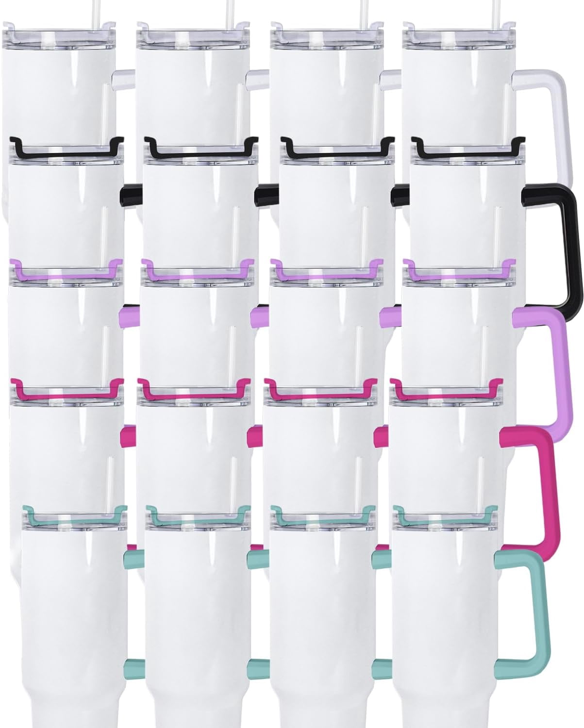 40 oz Sublimation Tumbler with Handle and Straw 20 Pack Stainless Steel ...