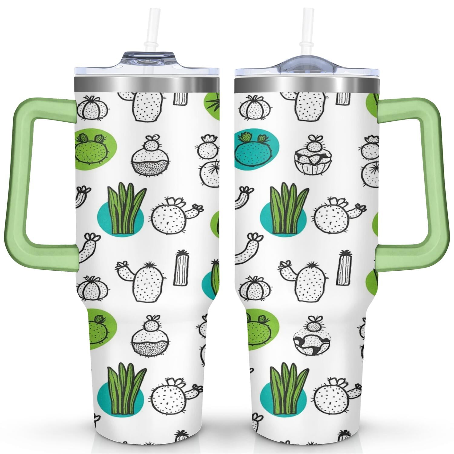 40 oz Tumbler Cactus with Handle Vacuum Insulated Travel Cup Leak ...