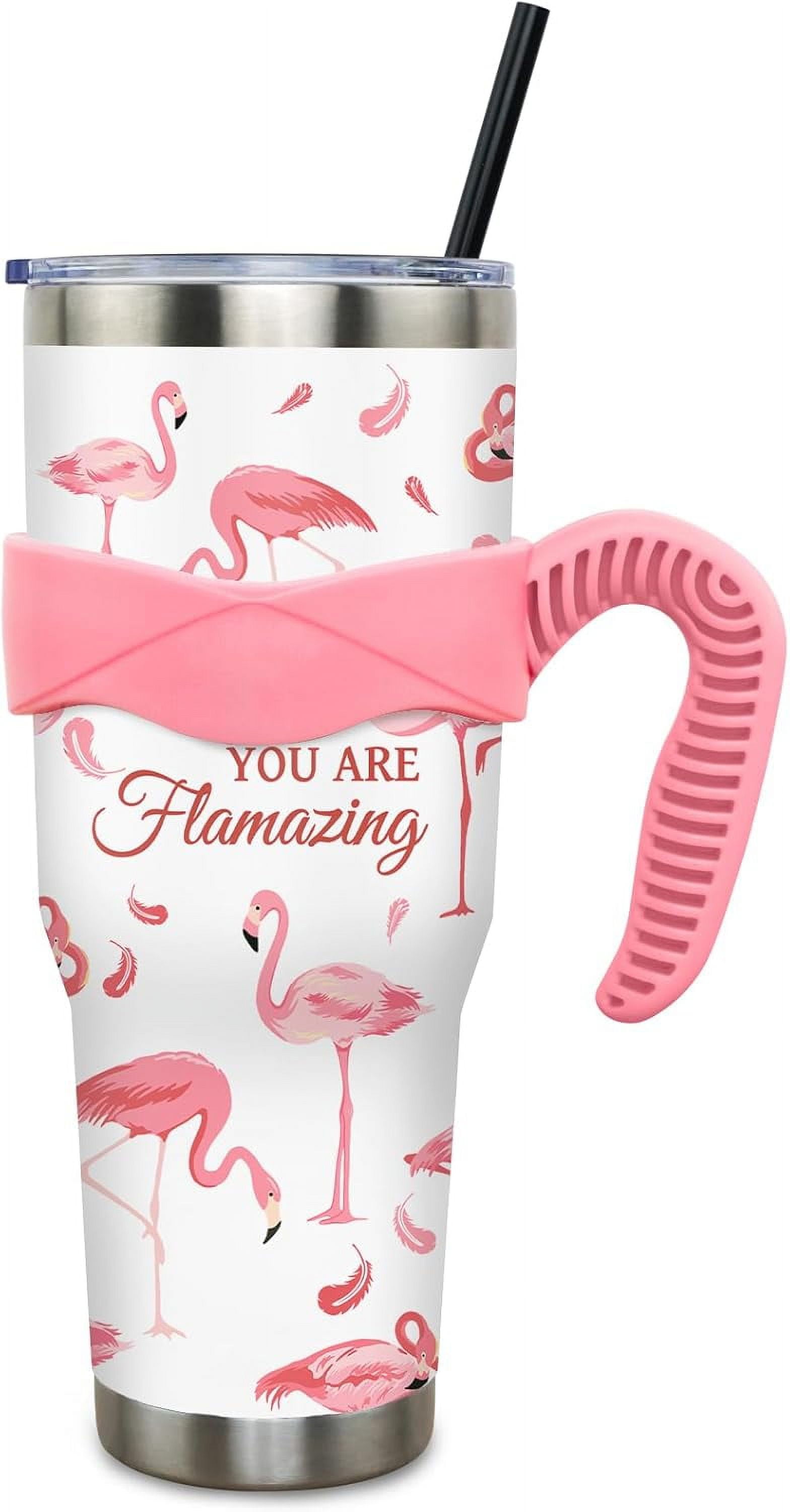 40 oz Tumbler with Handle and Straw 40 oz Flamingo Cup Insulated ...