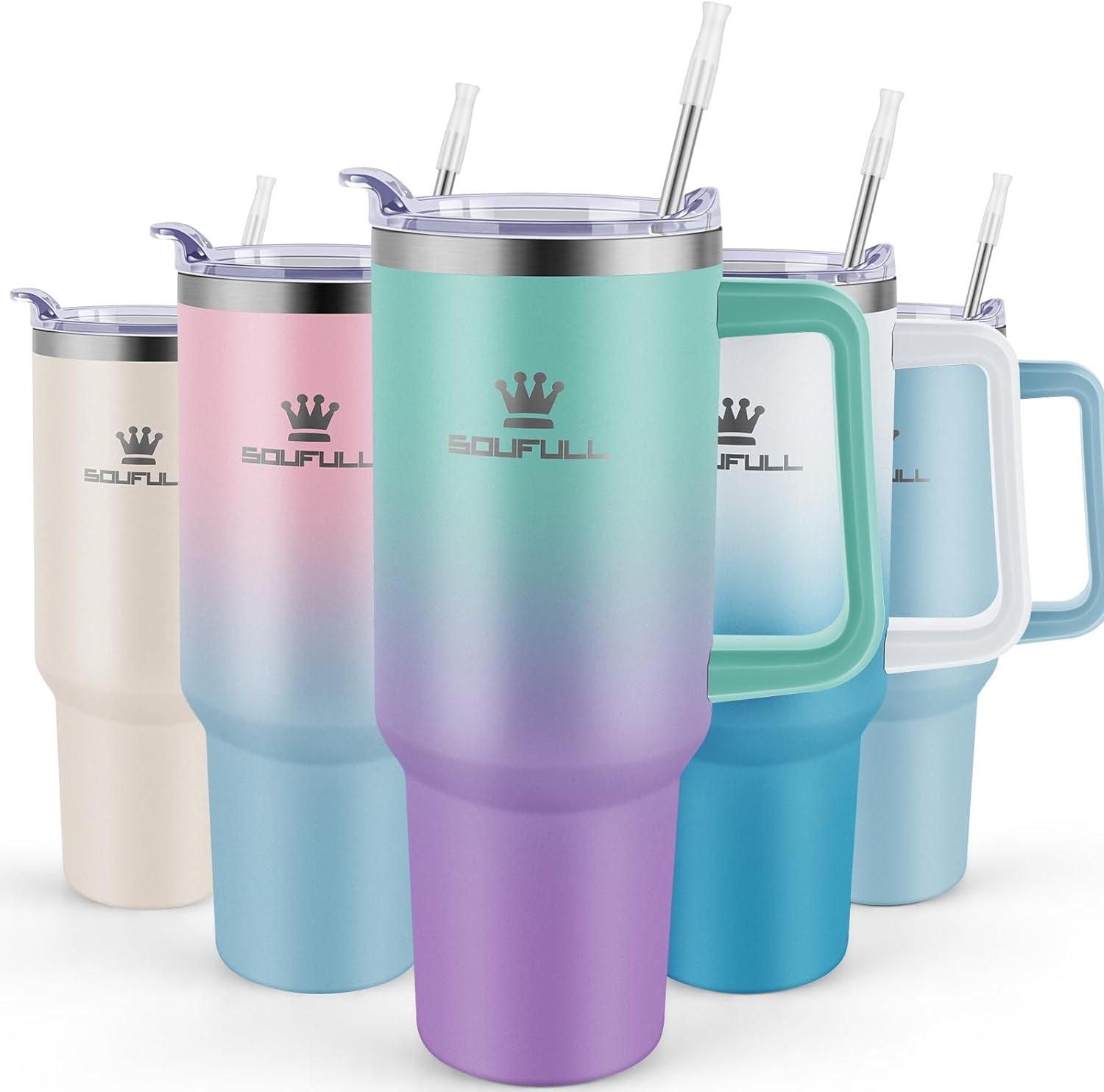 40 Oz Tumbler With Handle And Straw Lid 100 Leak Proof Travel Coffee