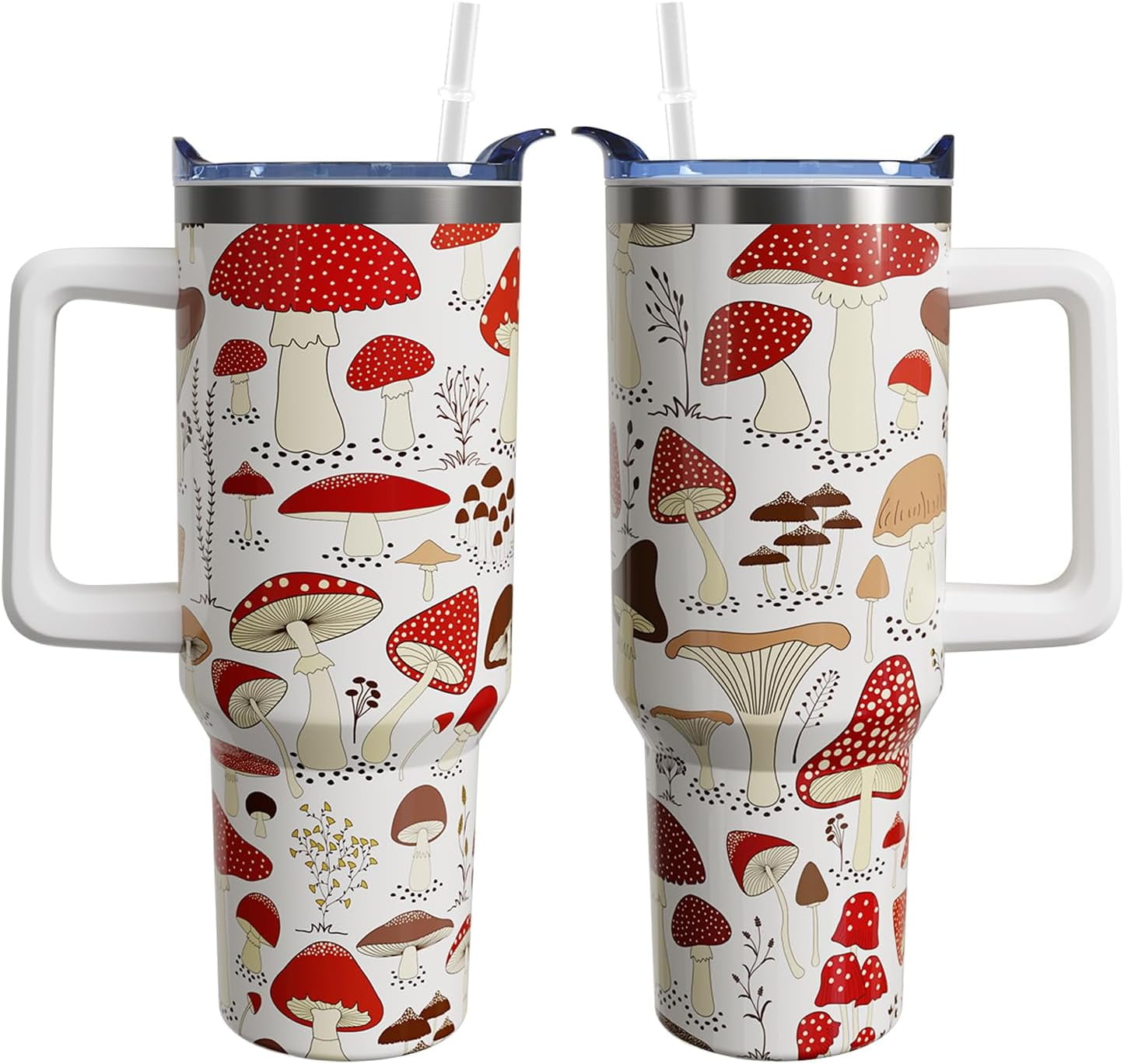 40 oz Tumbler with Handle and Straw Mushroom Tumbler Mushroom Gifts for ...