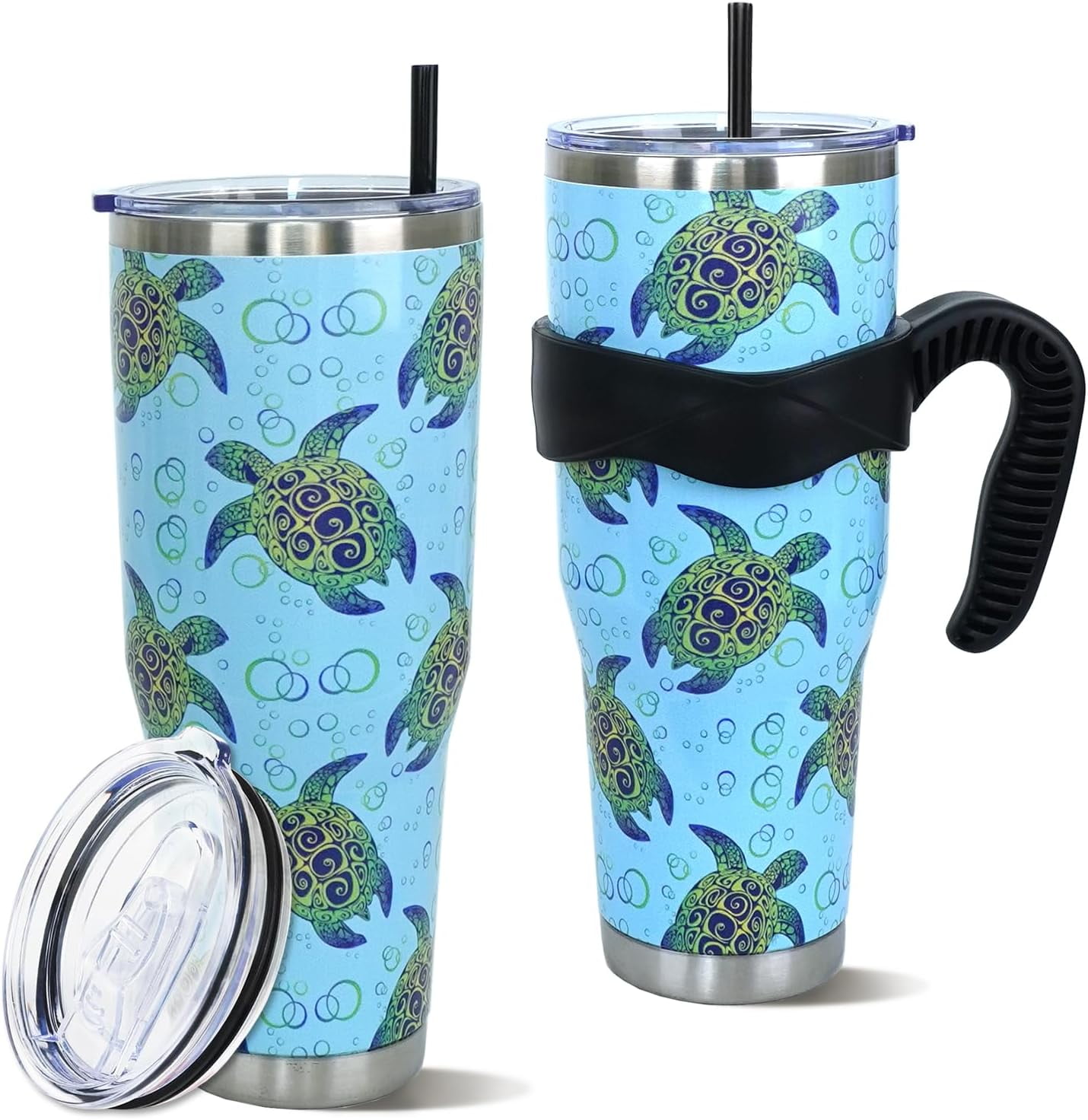 40 oz Tumbler with Handle and Straw Sea Turtle Tumbler Sea Turtle Gifts ...